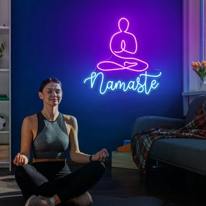Namaste Neon Sign, Yoga LED Neon Sign, Pilates Art, Motivational Neon ...