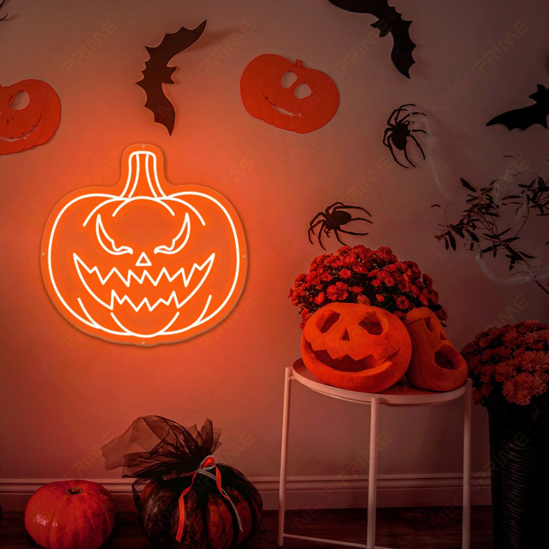 Pumpkin Neon Sign, Halloween Decor, Halloween Neon Sign, Custom Neon ...