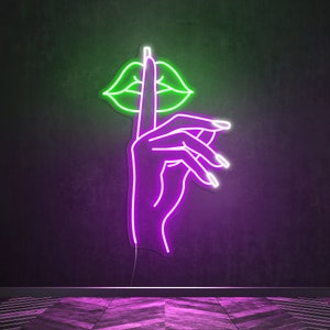 Secret Finger on Lip Neon Sign, Secret Lip Led Sign, Secret Led Sign ...