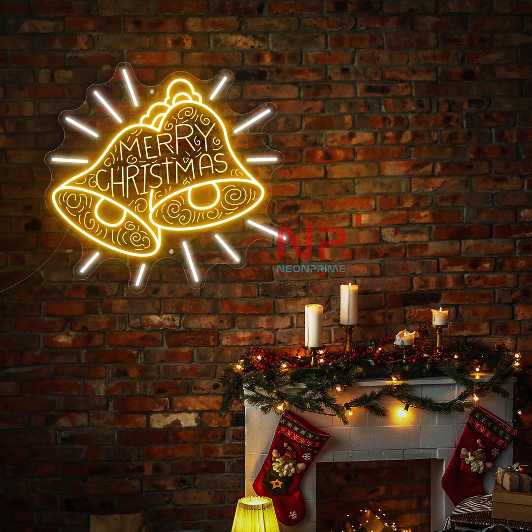 Christmas Bell Neon Sign, Christmas Bell Decor, Christmas Bell Sign ...