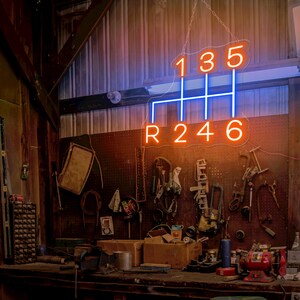 Car Gearbox Neon Sign Gearbox Neon Sign Speed Gear Neon Sign Automotive ...