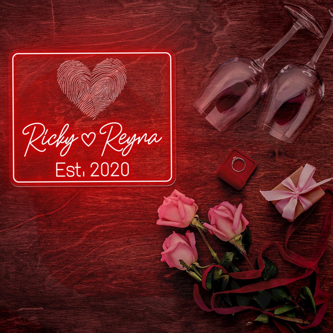 Fingerprint Love Light Love Lamp LED Couple Name Light Custom Couple ...