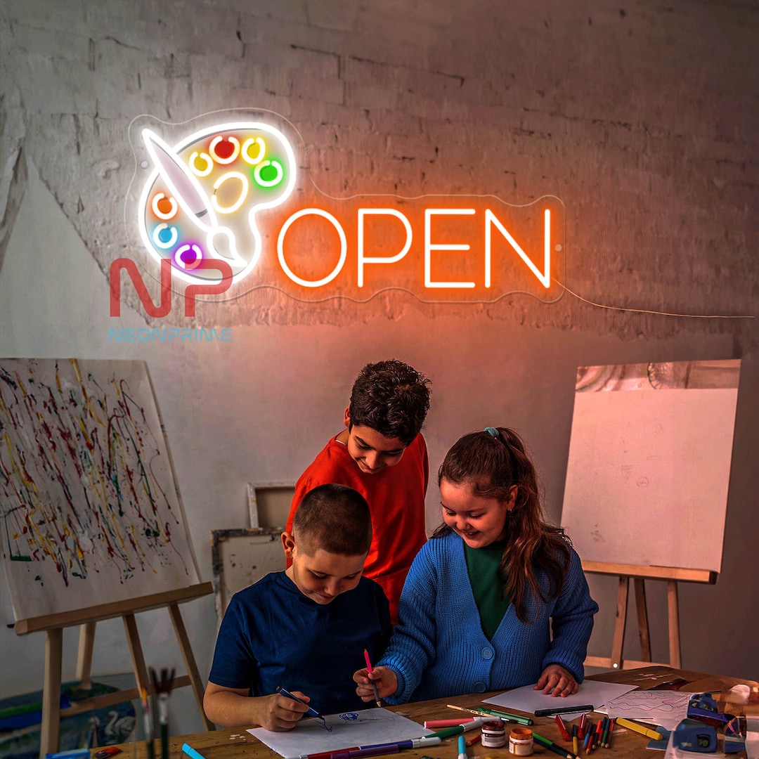 Paint Tray Open Neon Sign Custom Art Neon Sign Painting Room Wall Decor ...