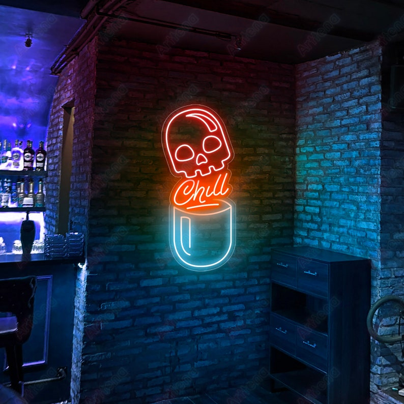 Chill Pill Neon Sign Custom Neon Sign Acrylic Artwork Home - Etsy