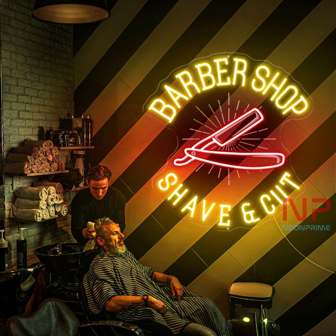 Barber Shop Neon Sign, Barber Open Shop, Barber Open Neon Light, Hair ...
