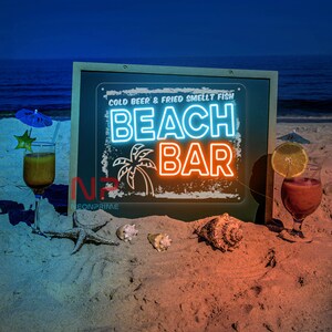 Beach Bar Neon Sign, Beach Party Decor, Bar Decor, Custom Neon Sign ...