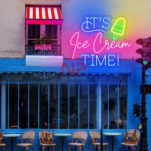 It's Ice Cream Time Neon Sign, Ice Cream Neon Sign, Welcome Sign, Open ...