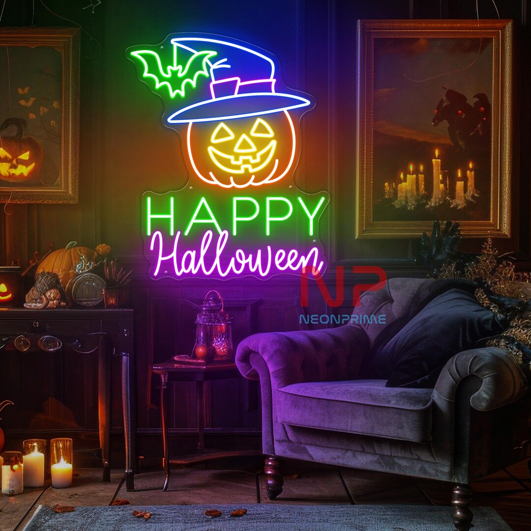 Happy Halloween Neon Sign, Halloween LED Neon Sign, Halloween Decor ...