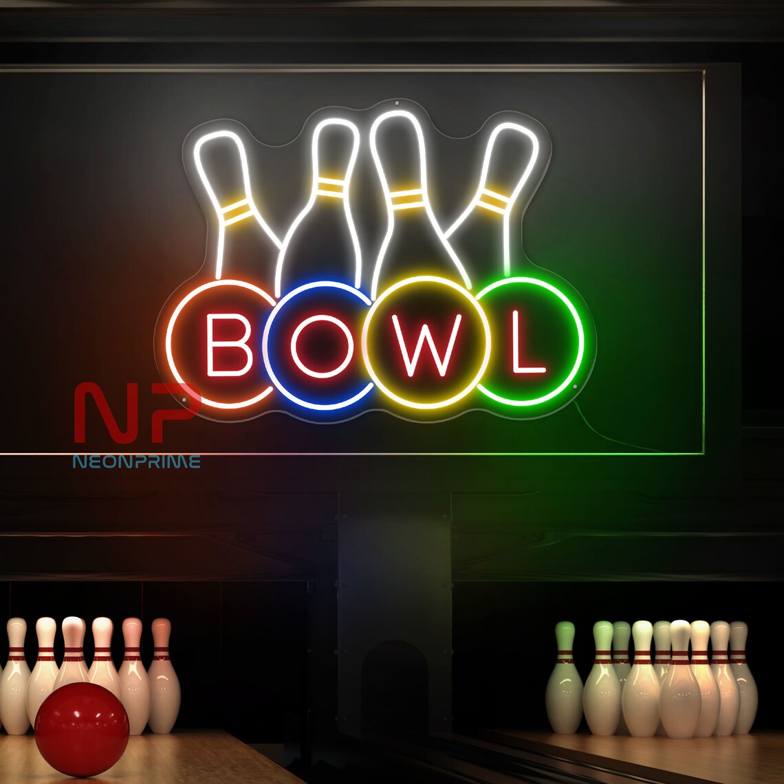 Bowling Neon Sign Bowling Shop Open Sign for Business Bowling Decor ...