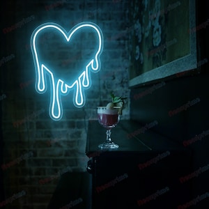 Heart Decoration Led Neon Sign, Dripping Heart Neon Sign, Neon Heart ...
