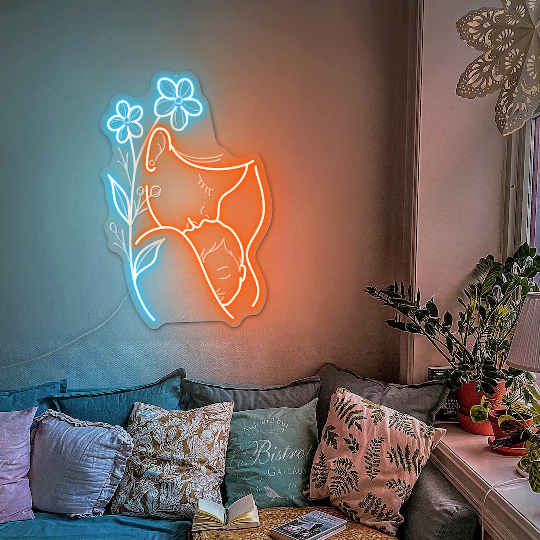 Mother Hug Baby Neon Sign Mother's Day Gift Mother's Day Gift for Mom ...