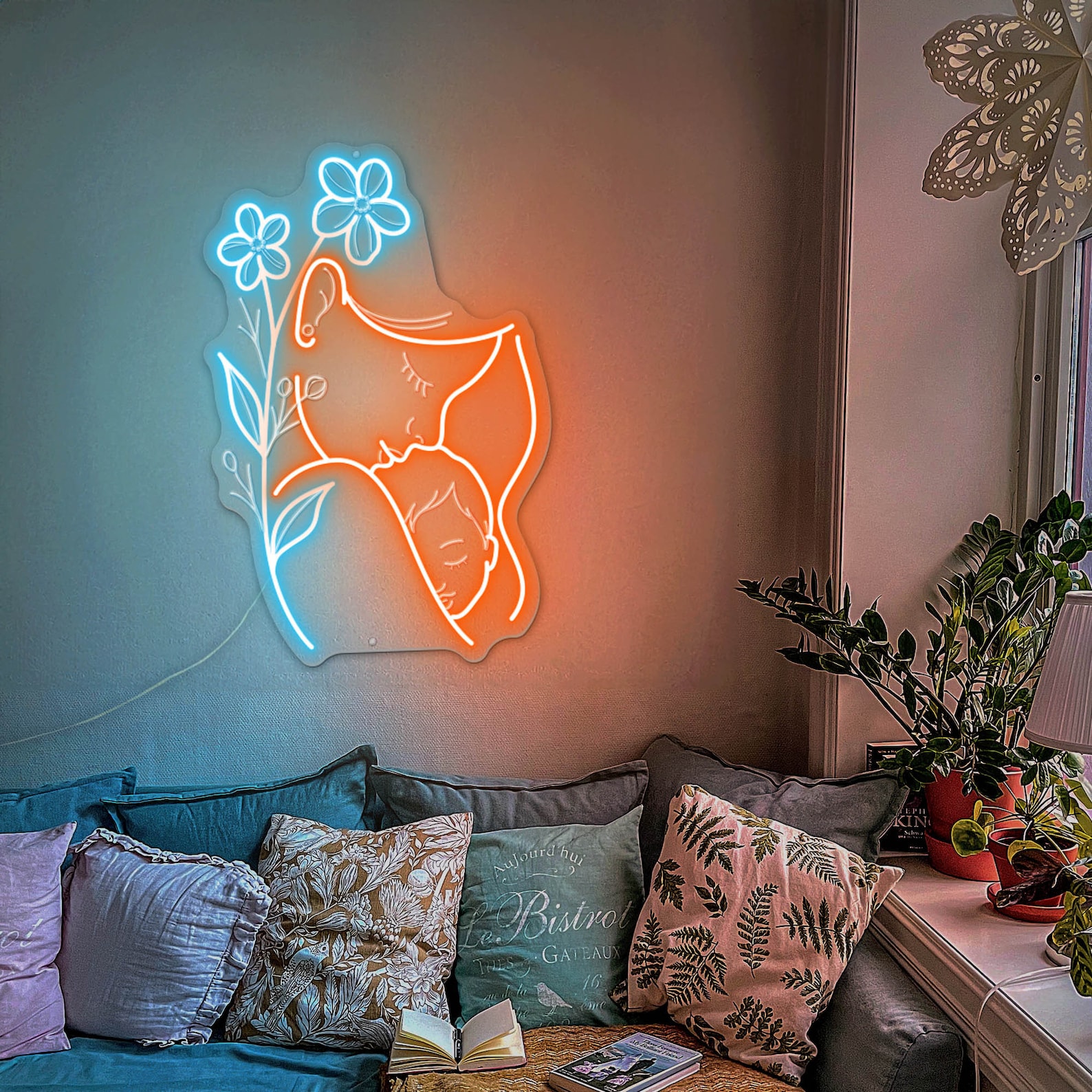 Mother Hug Baby Neon Sign Mother's Day Gift Mother's Day Gift for Mom ...