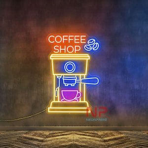 Coffee Shop Neon Sign Coffee Maker LED Light Custom Neon Sign for ...