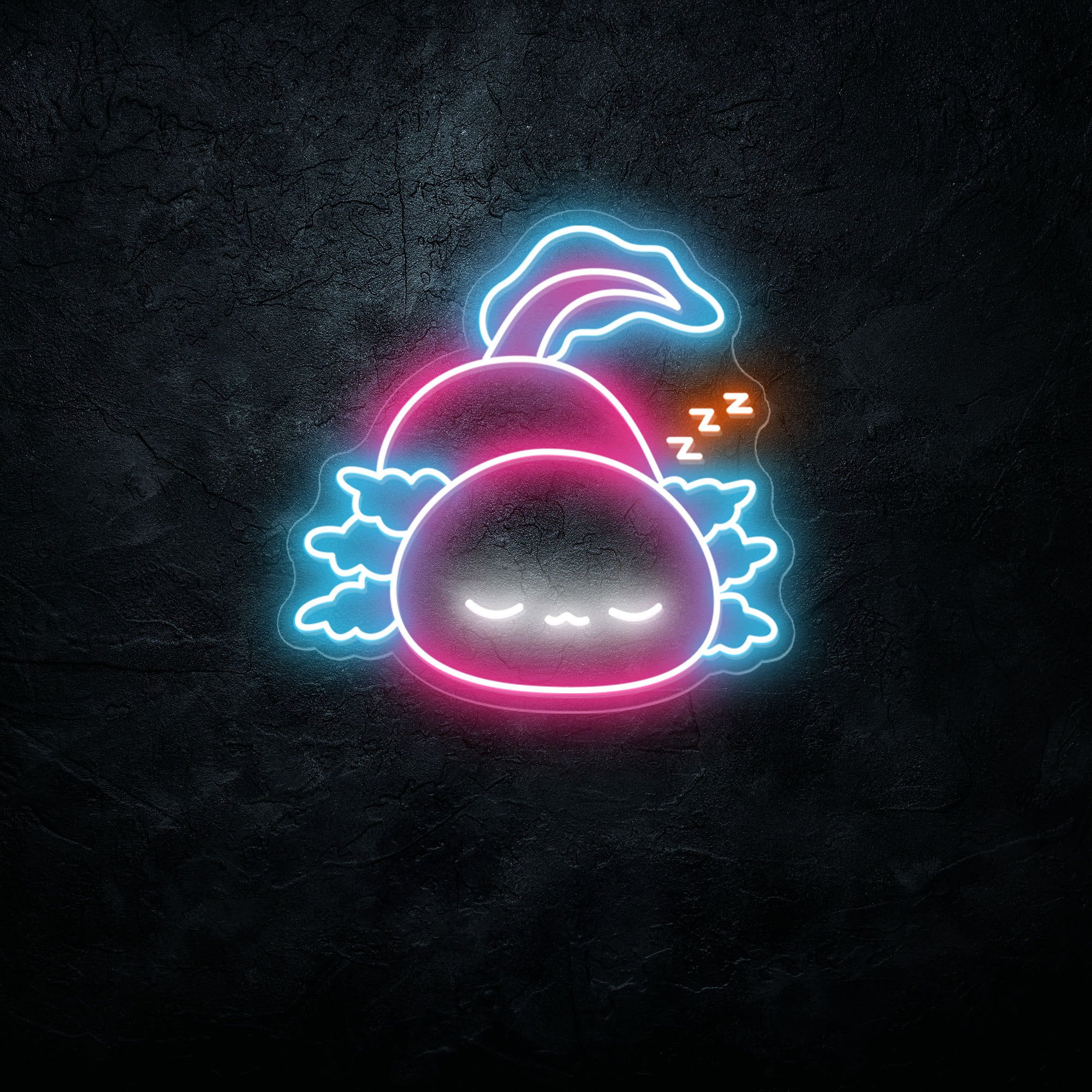 Axolotl Neon Sign, Axolotl Sleeping, Hologram Light, Kawaii Decor ...