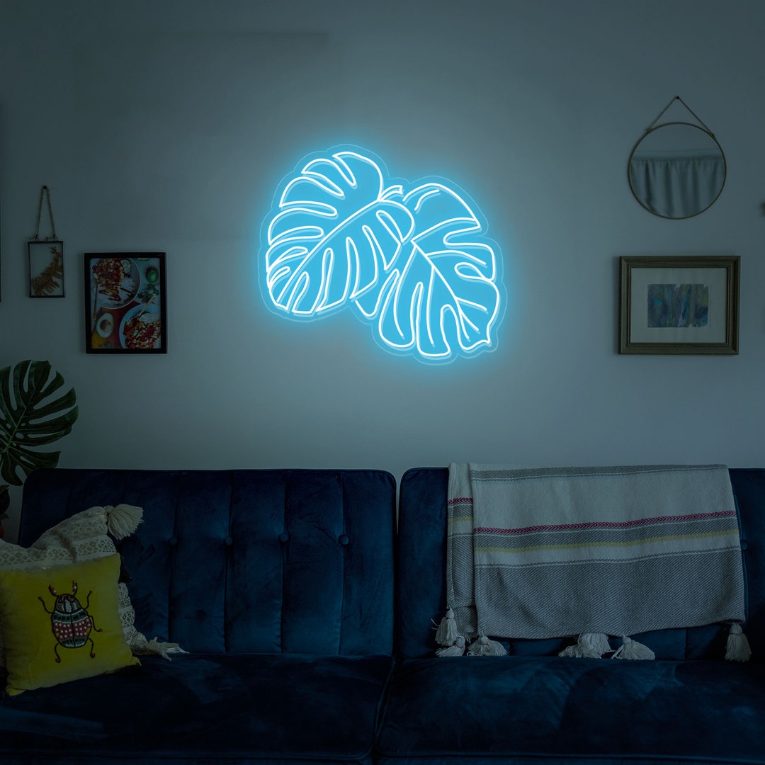 Monstera Leaf Neon Signs, Plant Neon Sign, Custom Neon Sign, Green Leaf ...