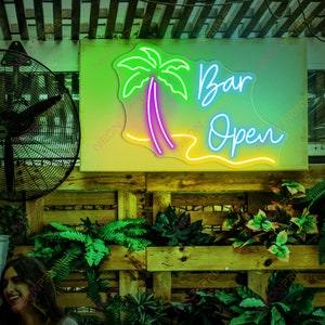 Bar Open Neon Sign, Open Sign for Bar, Neon Bar Signs, Bar Store Logo ...