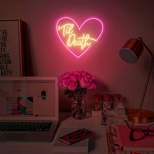 Til Death Neon Sign, Custom Neon Light Sign, Led Custom,home Room Wall ...