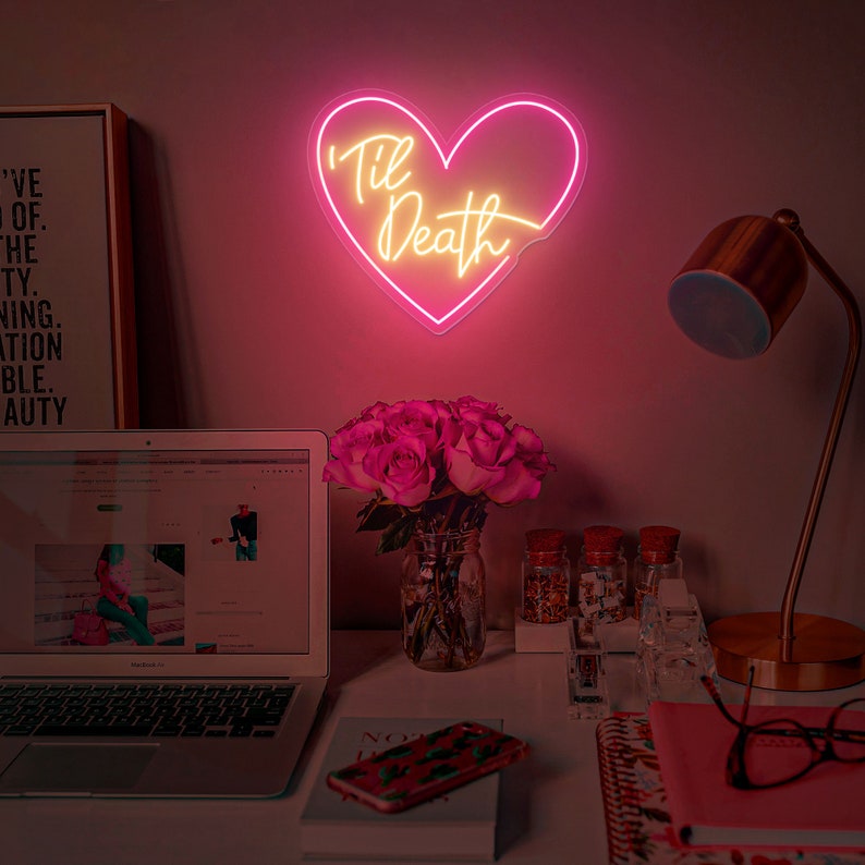 Til Death Neon Sign Custom Neon Light Sign Led Customhome - Etsy