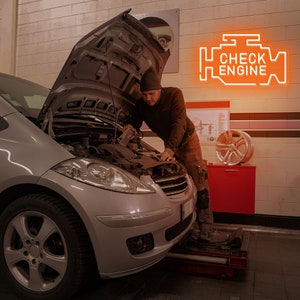Fathers Day Gift Check Engine LED Neon Sign,car Check Engine Light Sign ...