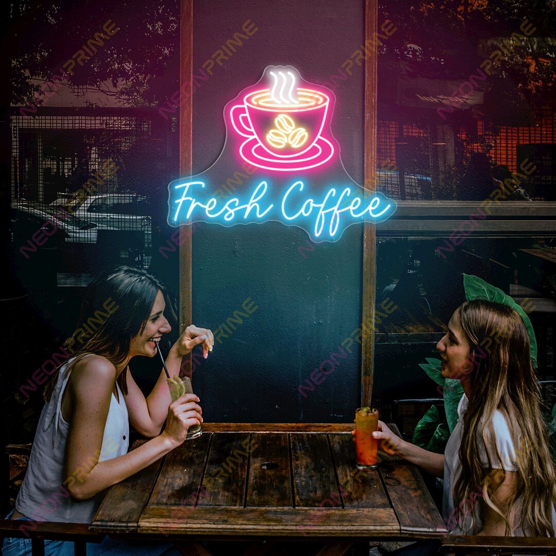 Fresh Coffee Neon Sign, Coffee Neon Sign, Wall Neon Sign, Custom Neon ...