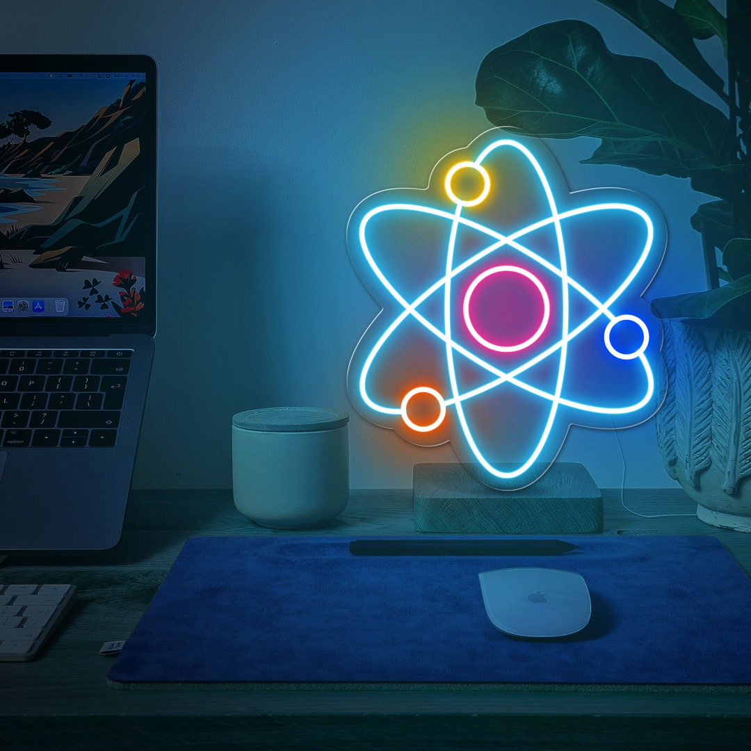 Atom Neon Sign, Molecule Neon Sign, Dna Neon Light, Atomic Neon Sign ...