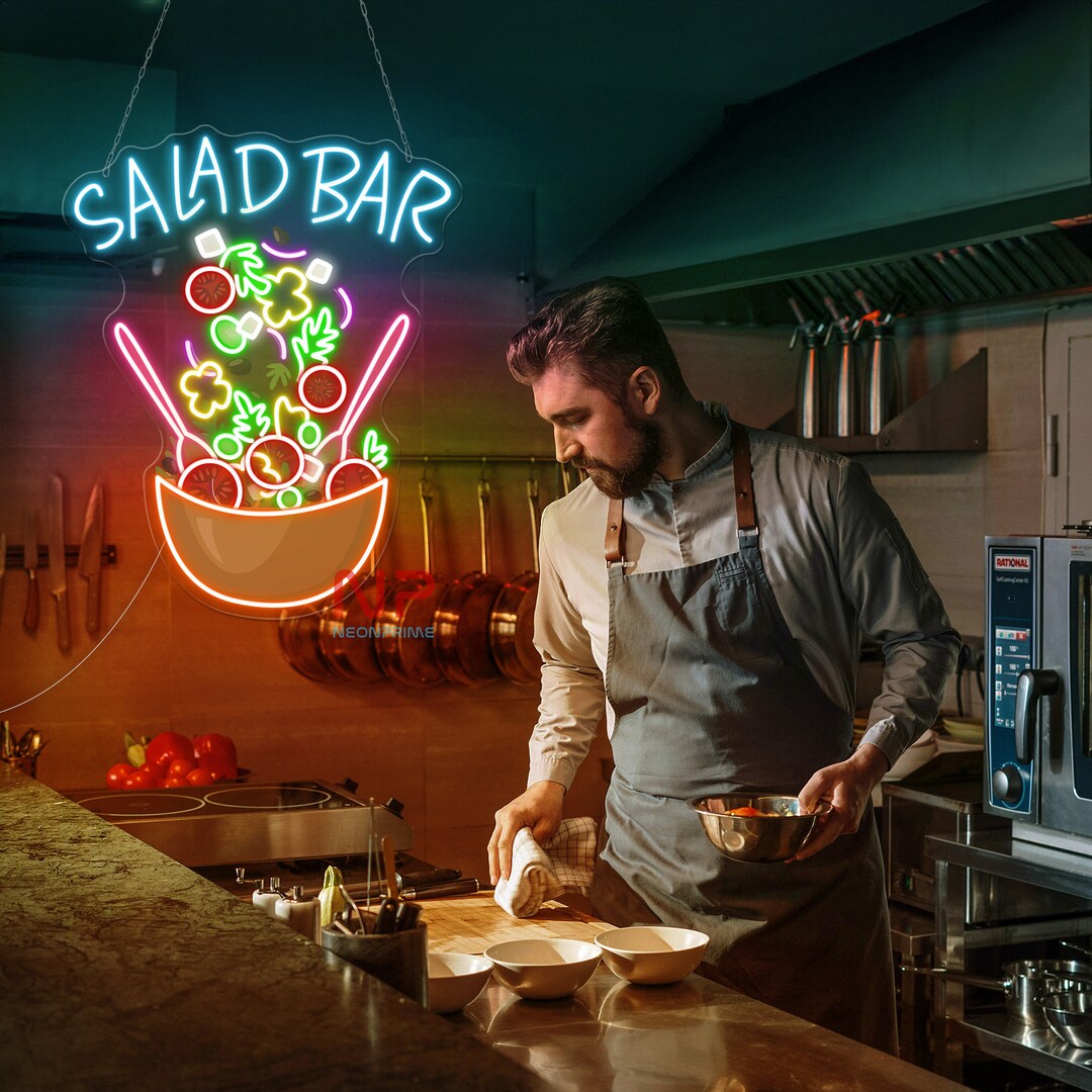 Salad Bar Neon Sign, Salad LED Neon Sign, Healthy Food Neon Sign ...