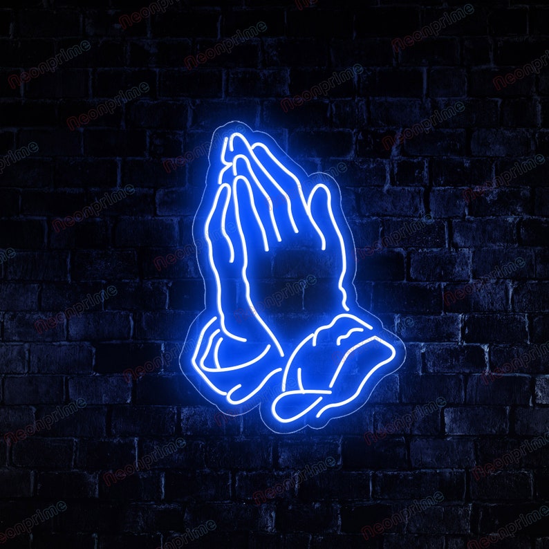Praying Hand Neon Sign,neon Sign Decor,personalized Wedding,hand of God ...