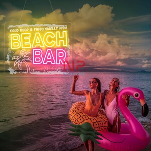 Beach Bar Neon Sign, Beach Party Decor, Bar Decor, Custom Neon Sign ...
