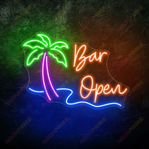 Bar Open Neon Sign, Open Sign for Bar, Neon Bar Signs, Bar Store Logo ...