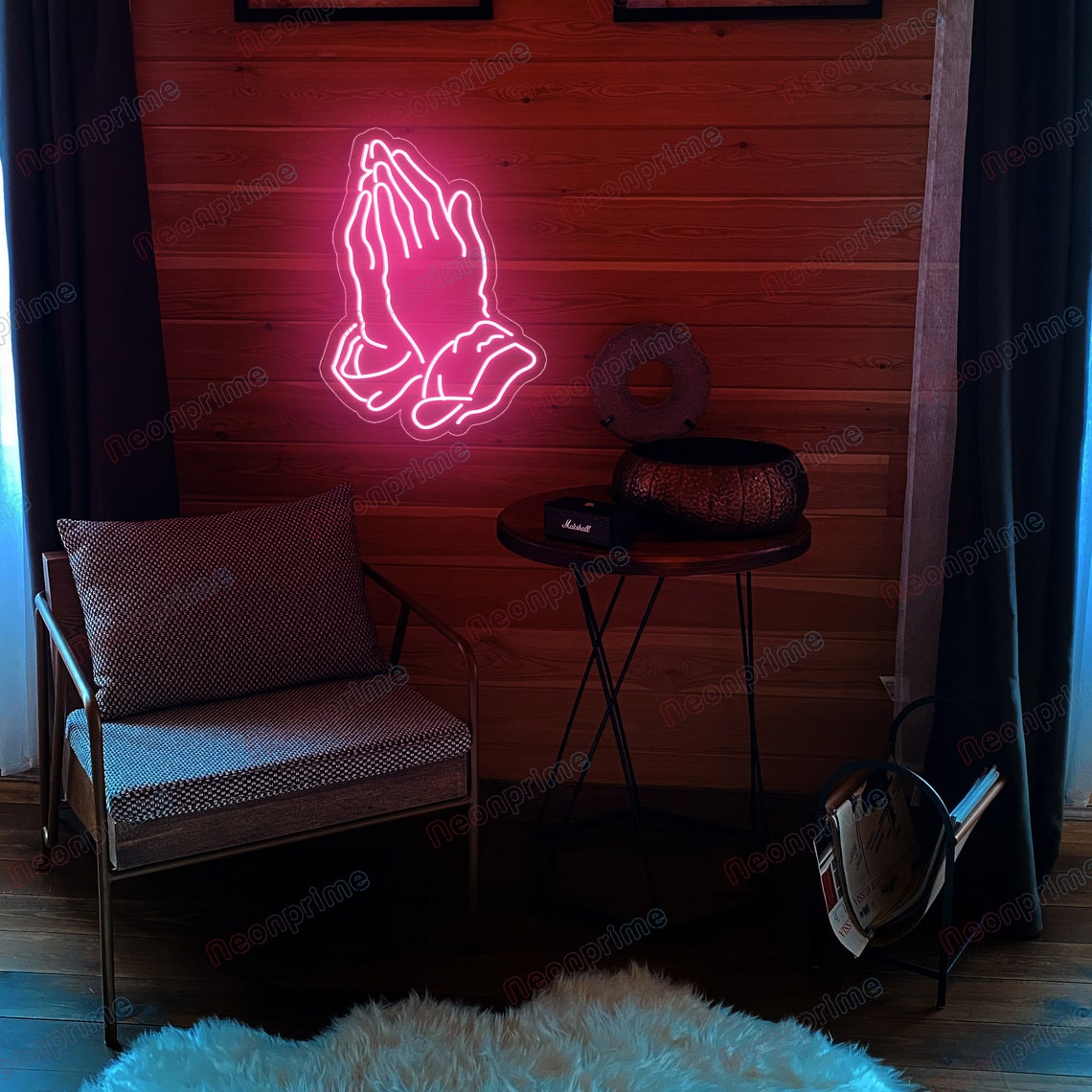 Praying Hand Neon Signneon Sign Decorpersonalized - Etsy