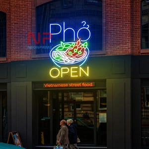 Pho Open Neon Sign Pho Wall Sign Vietnamese Food Neon Sign Vietnamese ...