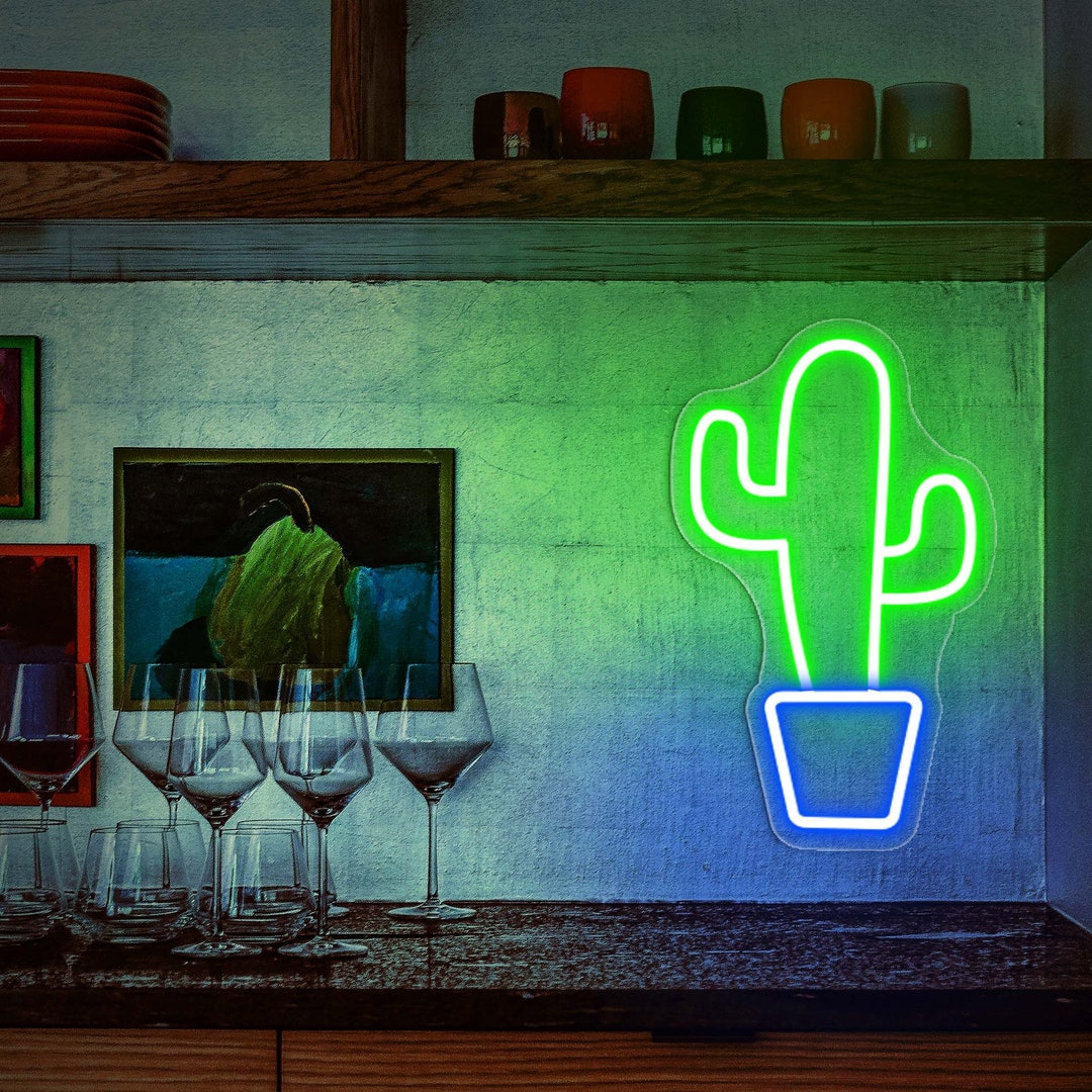 Cactus Neon LED Sign, Mexico Cactus Cowboy Flex Silicone LED Neon Sign ...
