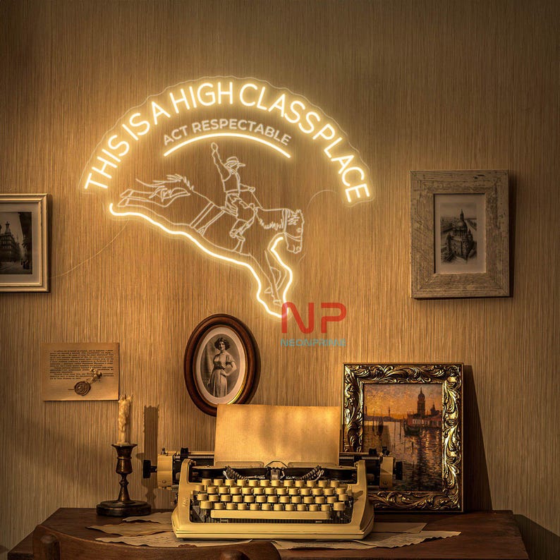 This is a High Class Place Neon Sign, 3D Carving Sign, Ride a Horse ...