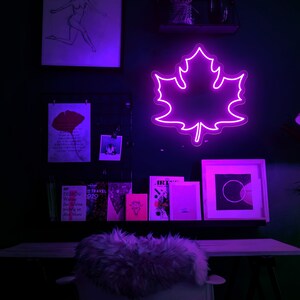 Maple Leaf Neon Sign, Green Leaf Neon Sign, Plant Neon Sign, Neon Maple ...