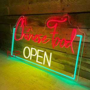 Hong Kong Cuisine Neon Sign, Custom Restaurant LED Neon Sign, Chinese ...