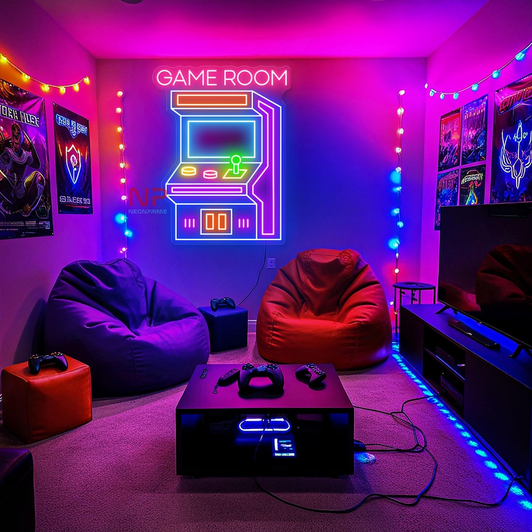 Game Room Sign, Game Room Decor Sign Custom, Arcade Wall Decor, Neon ...