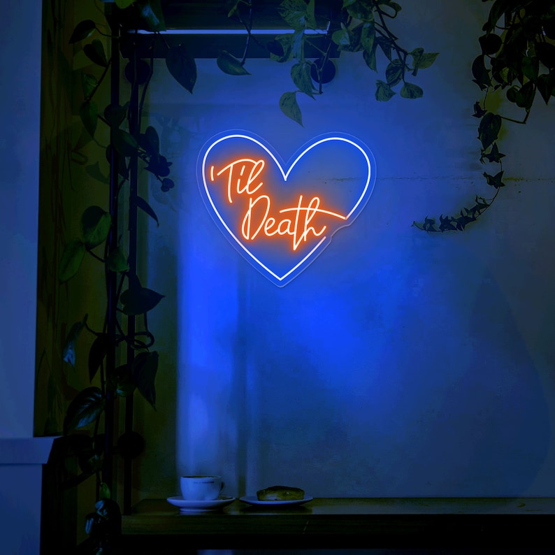 Til Death Neon Sign, Custom Neon Light Sign, Led Custom,home Room Wall ...