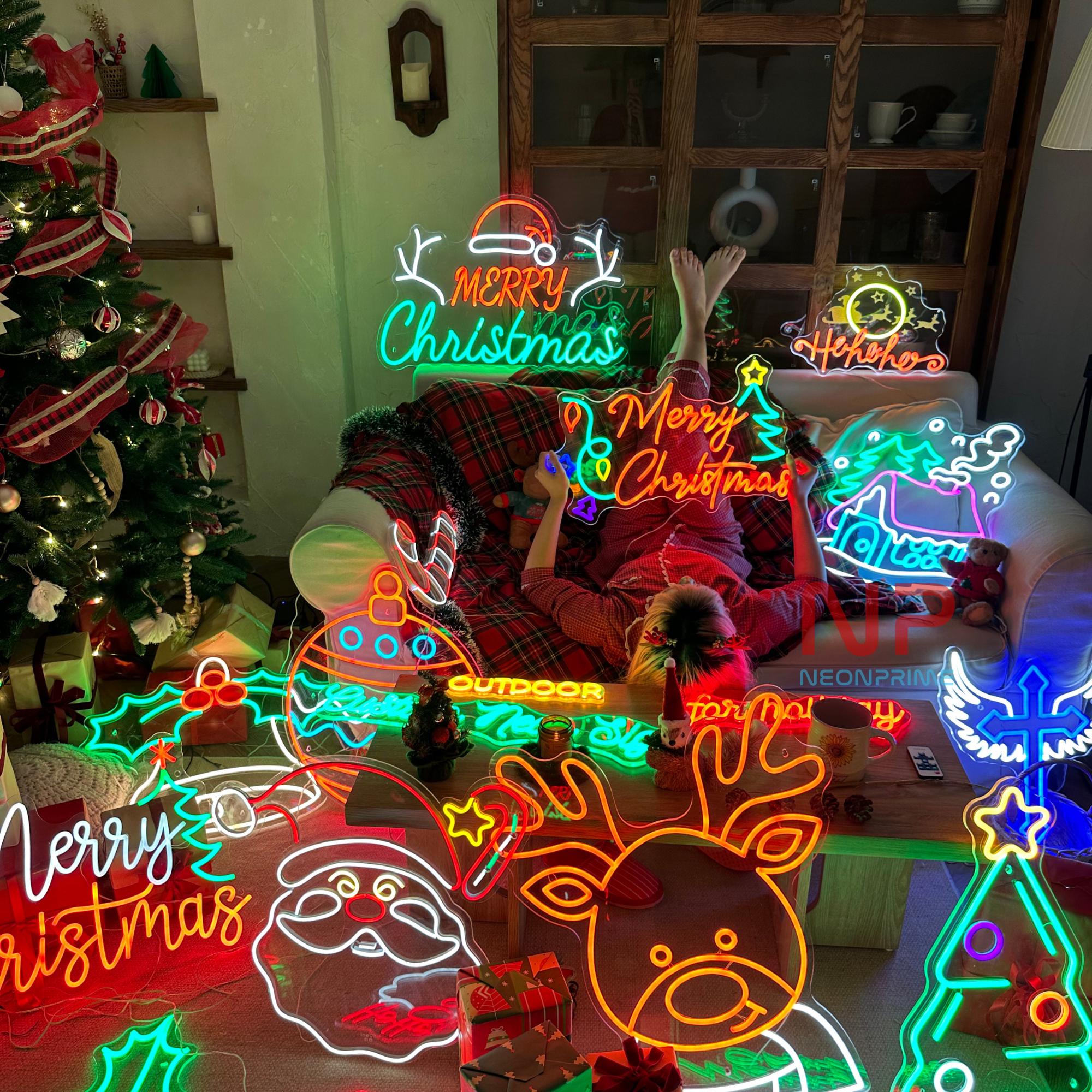 Merry and Bright Neon Sign, Christmas Tree Decor, Merry and Bright ...