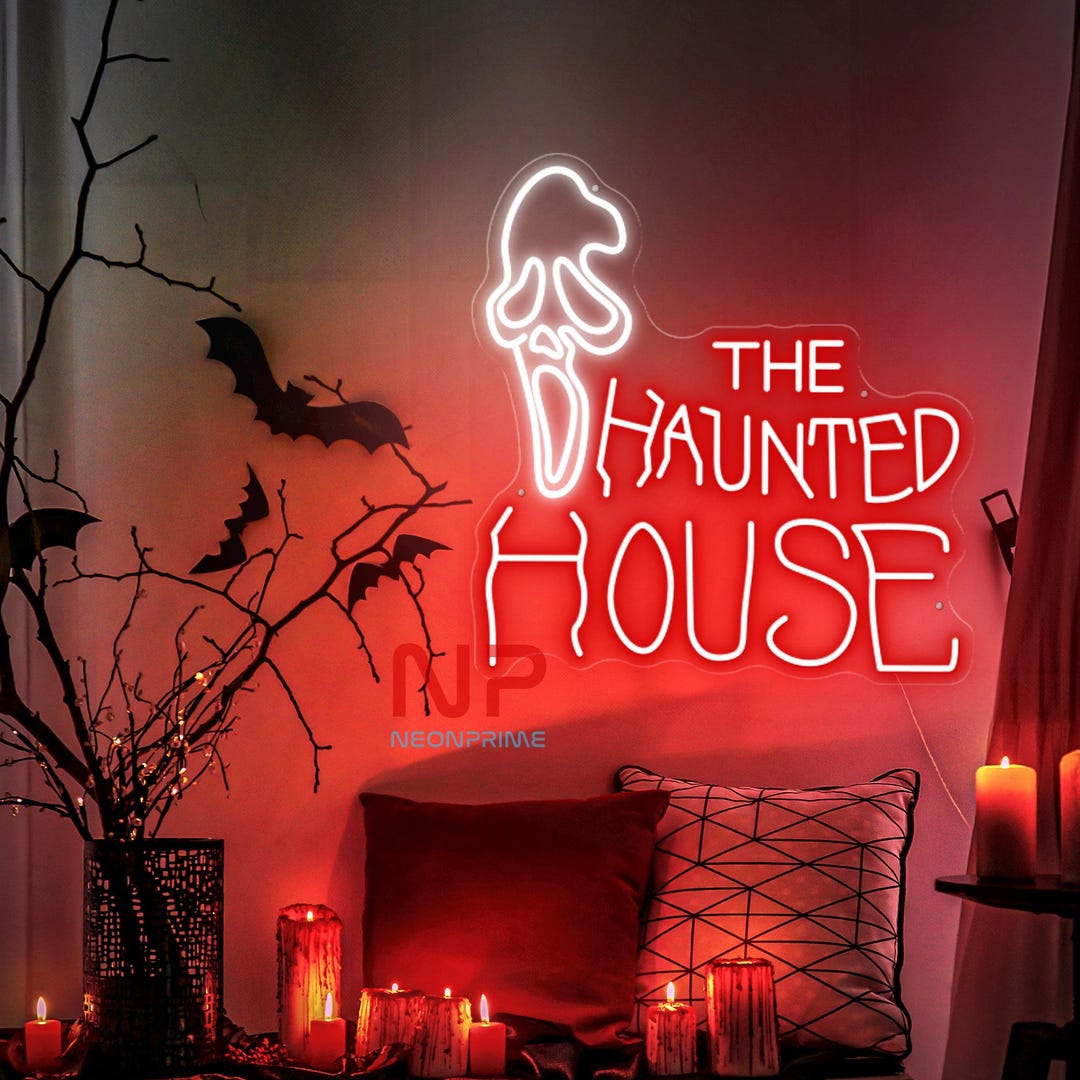 Haunted Castle Neon Sign, Halloween LED Neon Sign, Halloween Decor Wall ...
