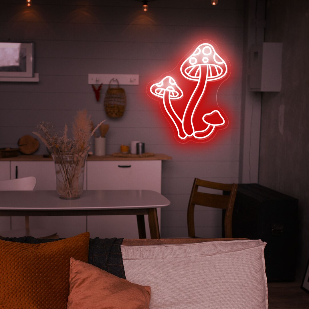 Custom Mushroom Led Neon Sign, Mushroom Decor, Neon Sign Decor, Game ...