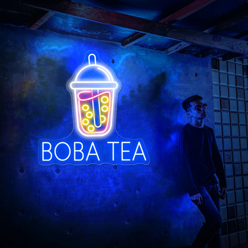 Boba Tea Neon Sign Milk Tea Led Sign Birthday Giftsneon - Etsy
