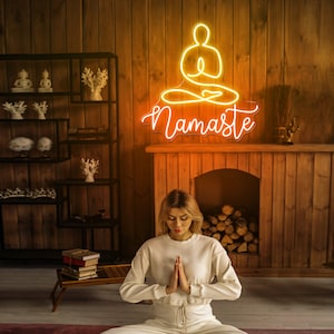 Namaste Neon Sign, Yoga LED Neon Sign, Pilates Art, Motivational Neon ...