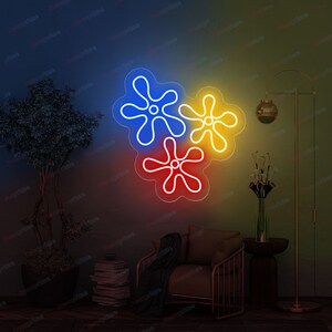 Spongebob Flower Neon Sign, Flower Neon Sign, Wedding Neon Sign, Led ...