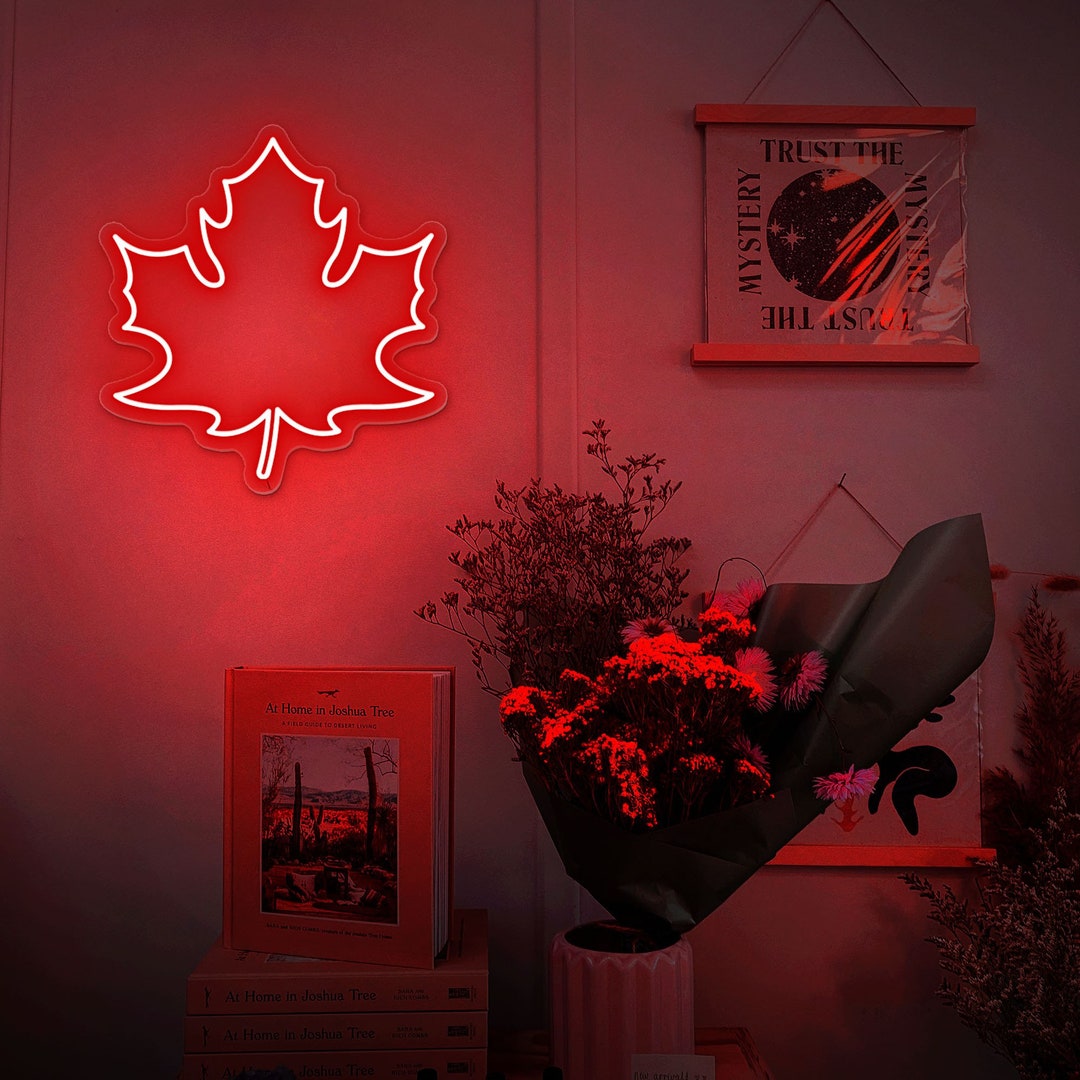 Maple Leaf Neon Sign, Green Leaf Neon Sign, Plant Neon Sign, Neon Maple ...
