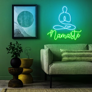 Namaste Neon Sign, Yoga LED Neon Sign, Pilates Art, Motivational Neon ...