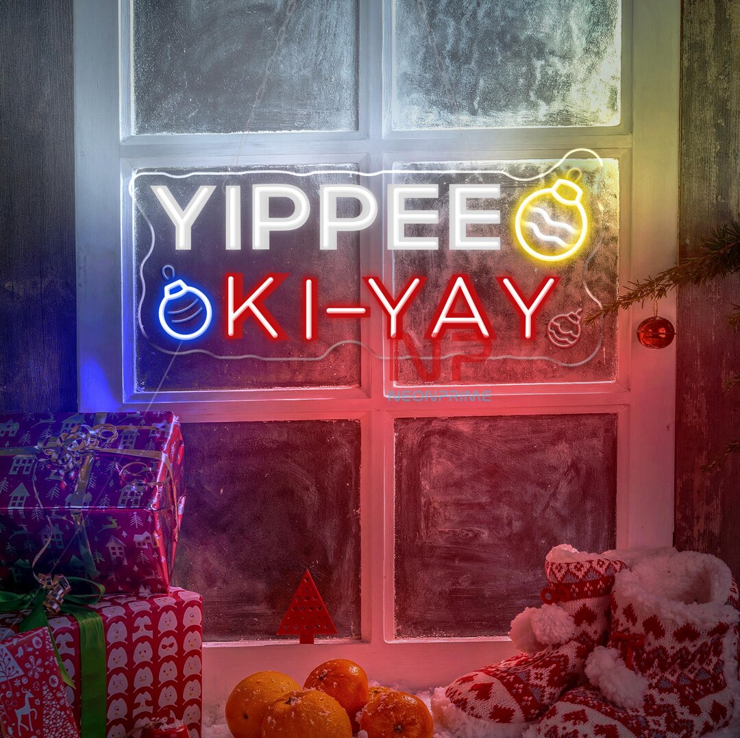 Yippee Ki-yay LED Neon Sign, Christmas Wall Decoration, Christmas LED ...
