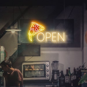Pizza Neon Sign, Open Pizza Led Sign, Restaurant Sign, Kitchen Neon ...