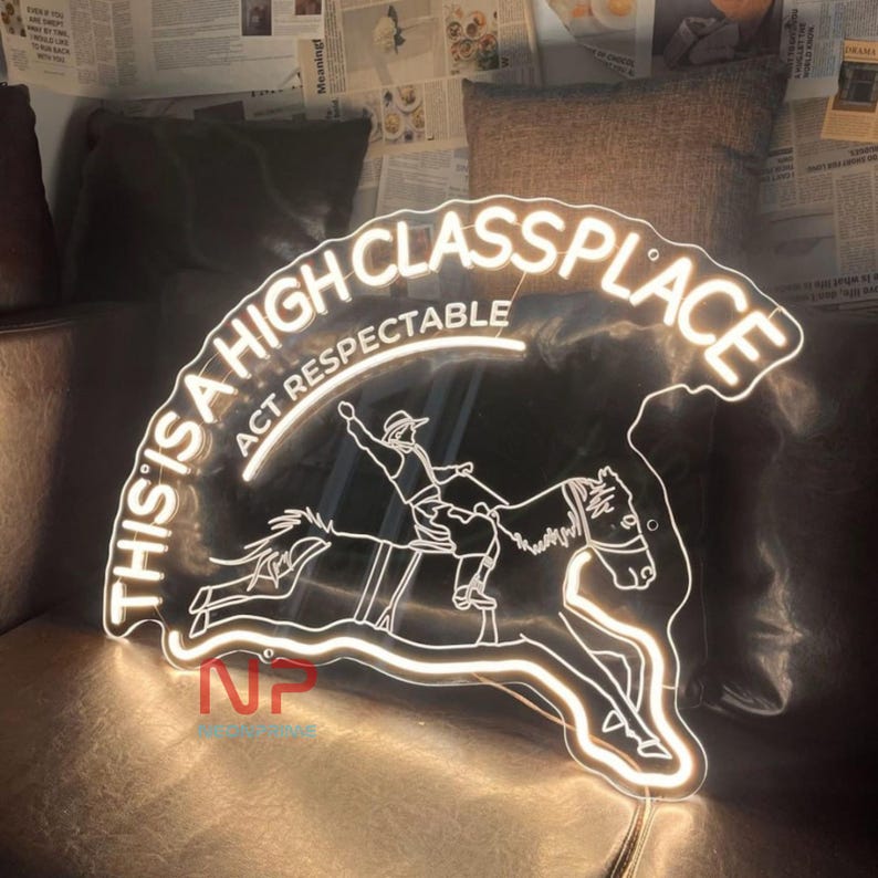 This is a High Class Place Neon Sign, 3D Carving Sign, Ride a Horse ...