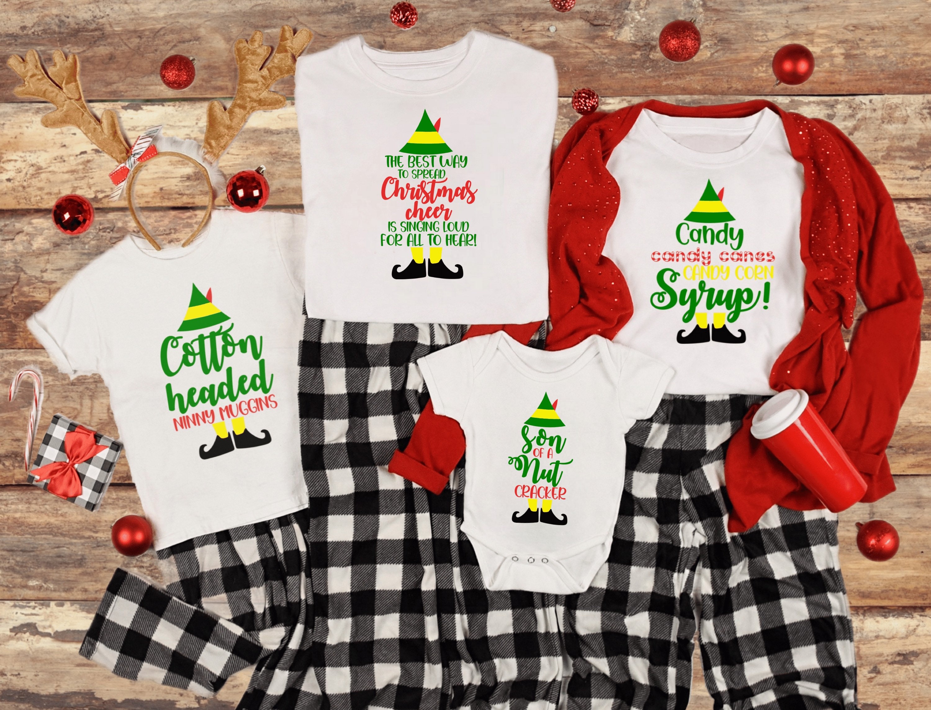 Christmas Family Pajamas, Matching Family Christmas Pajamas, Buddy the ...