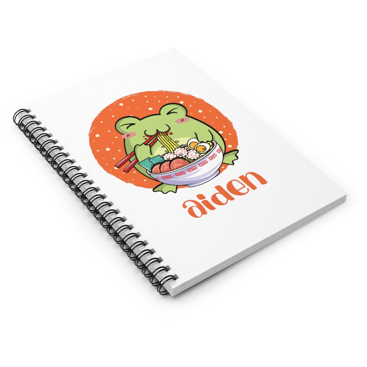 Kawaii Personalized Frog Notebook, Kawaii Notebook, Frog Lined Notebook ...